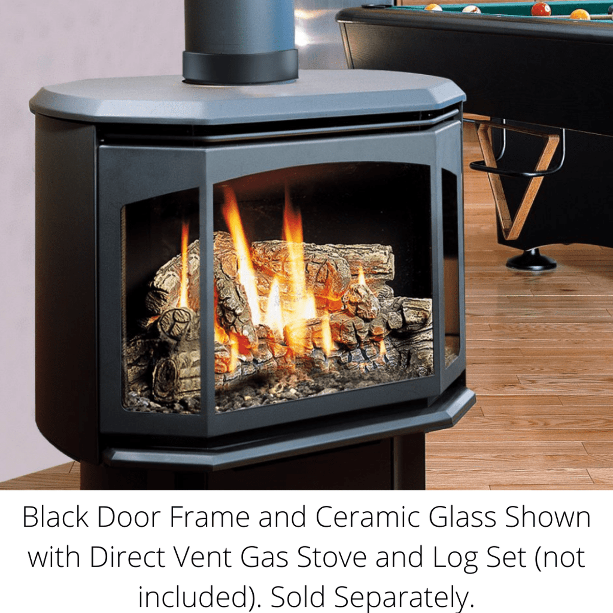 Kingsman Black Door Frame and Ceramic Glass for FDV350 Direct Vent Gas ...