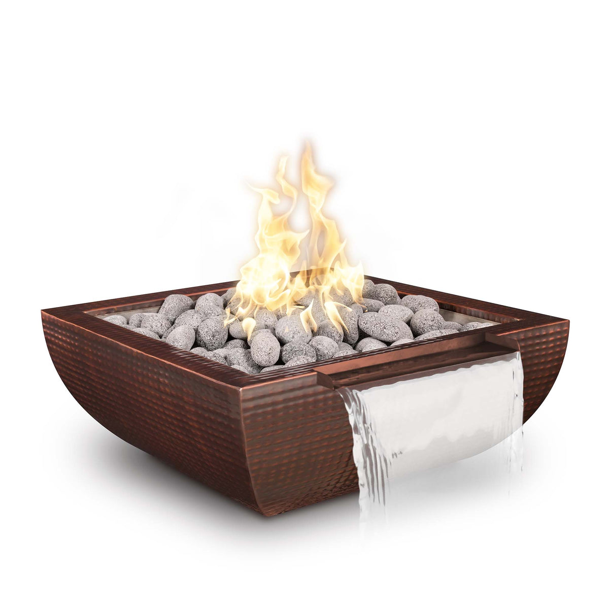 The Outdoor Plus Avalon Fire & Water Wide Spill Bowl | Hammered Copper ...